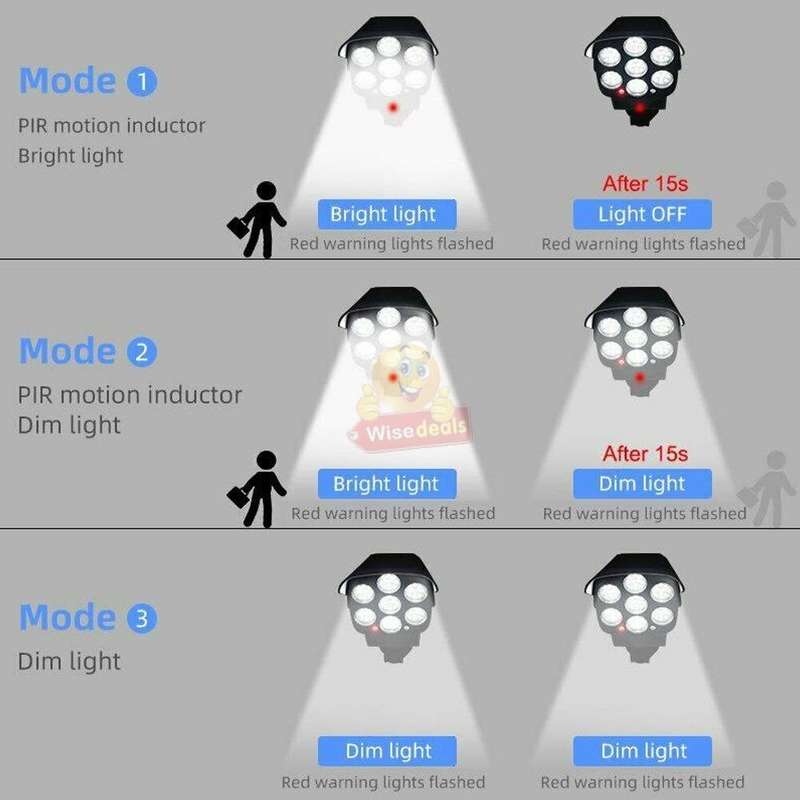 Security Floodlights 150W SOLAR PIR Motion Sensor Camera Light With