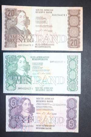 CL Stals - C.L. Stals 5 Rand, 10 Rand, 20 Rand Notes - Republic of ...