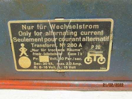 Parts & Accessories - HO SCALE : MARKLIN TRANSFORMER - NO.280 was ...