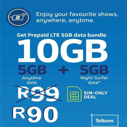 Other Accessories - Telkom Mobile DATA Sim card with 10GB data for a crazy R90 once off (5GB ...
