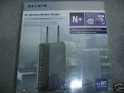 Modems - Belkin N+ Wireless ADSL Modem Router -with USB storage port ...