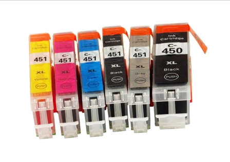 Ink Cartridges - 6 x Canon Generic Ink Cartridge CLI-451XL / PG-450XL ...