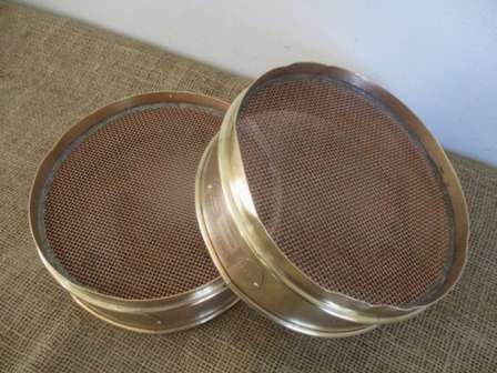 Tools - Antique Pair Of U.S. Standard Sieve Series #10 Brass Gold ...