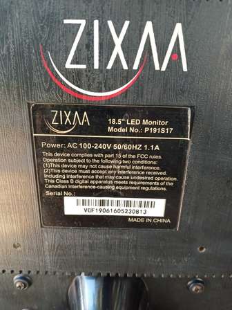 Monitors - MONITOR ZIXAA 18.5`` P191S17 LCD USED (Please read ...