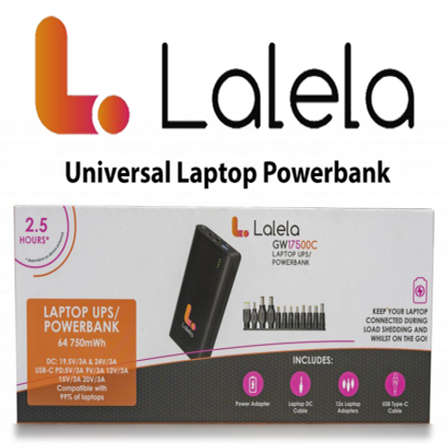 UPS - Lalela GW17500C Universal Laptop Powerbank with Multiple Adapters was sold for R1,340.00 ...