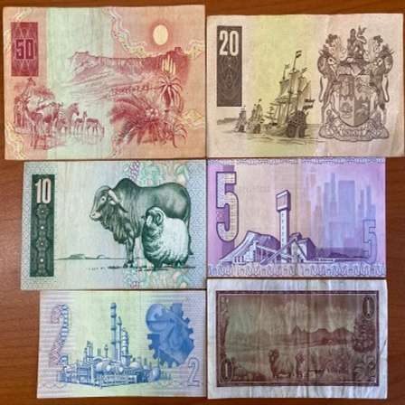 Other South African Bank Notes - 1980`s Decimal Lot R1 to R50 Mixed ...