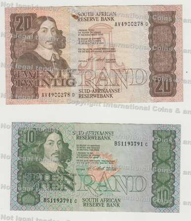 Other South African Bank Notes - Lot of 5 old South African banknotes ...