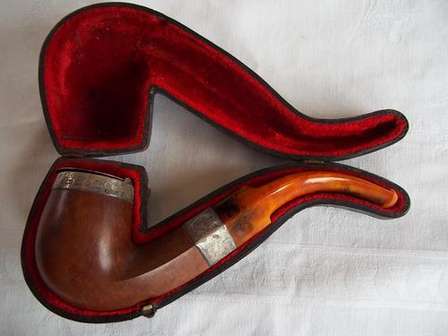 Smoking Accessories - Antique cased Victorian smoking pipe with amber ...