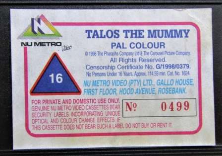 Movies - Talos the Mummy - Jason Scott Lee - Sci-Fi Horror VHS Tape (1998) for sale in Pretoria ...