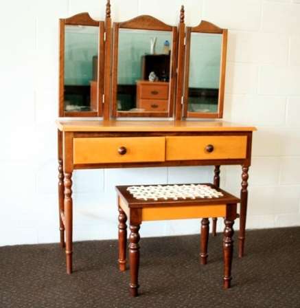 Dressers - An exquisite two-drawer yellow wood & imbuia side-folding ...