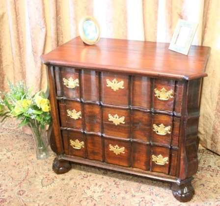 Commodes - A fabulous vintage Imbuia ball & claw 3-drawer chest of ...
