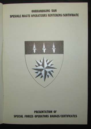 South African Army - SADF - Special Forces (Recce) Booklet was listed ...