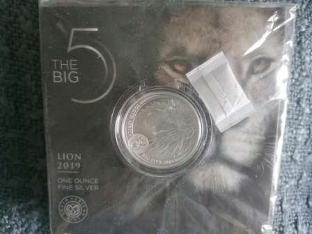 Five Rand - 2019 Silver R5 Brilliant Uncirculated 1oz Coin Big 5 Lion ...