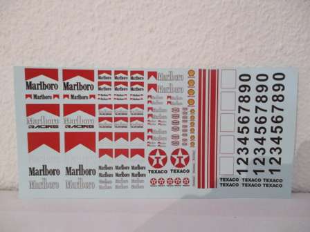 Cars - 1/32 SCALE WATERSLIDE DECALS MARLBORO IE: SCX NINCO SCALEXTRIC ...