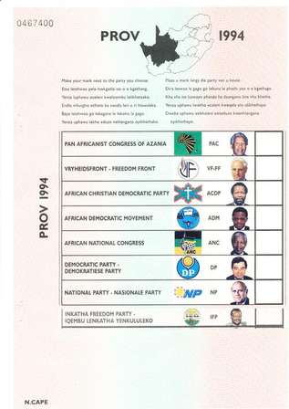 Documents - R.S.A. official 1994 Provincial ballot paper ( N.C.) was ...