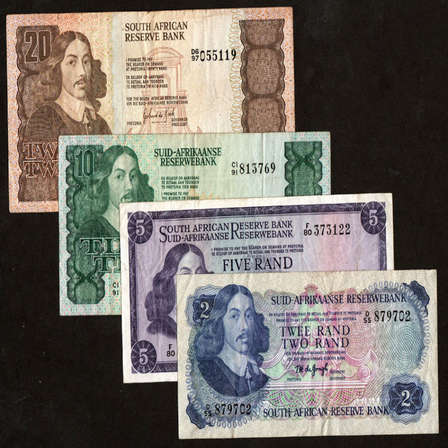Other South African Bank Notes - SA Republic: Four Banknotes R20, R10 ...