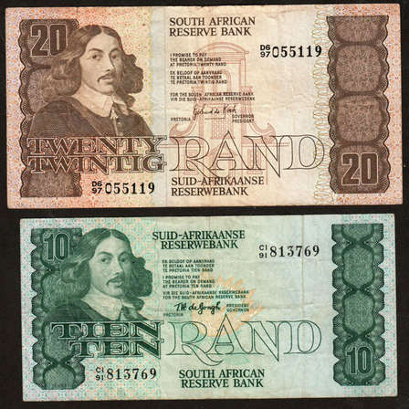 Other South African Bank Notes - SA Republic: Four Banknotes R20, R10 ...