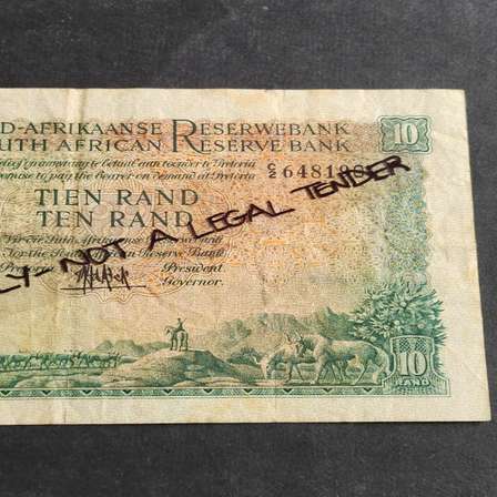 MH de Kock - MH de Kock R10 Note 1st issue 1961 A/E - as per photograph ...