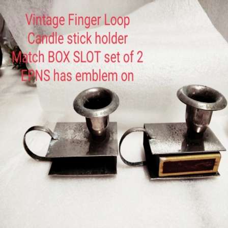 Candlesticks & Candle Snuffers - 2 EPNS Finger loop candle holder match ...