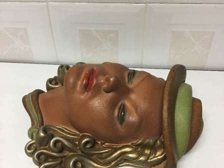 Porcelain & Ceramic - ART DECO JON DOUGLAS ENGLAND WALL MASK OF ACTRESS ...