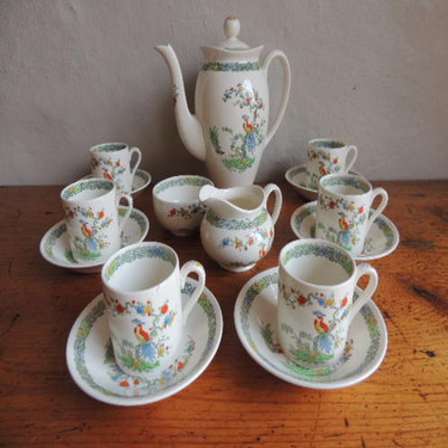 English Porcelain - COPELAND SPODE COFFEE SET COMPLETE - "BERMUDA" was ...
