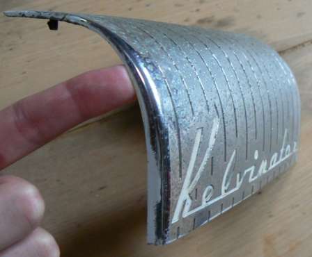 Appliances - Vintage Kelvinator chrome refrigerator name plate/emblem ...