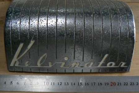 Appliances - Vintage Kelvinator chrome refrigerator name plate/emblem ...