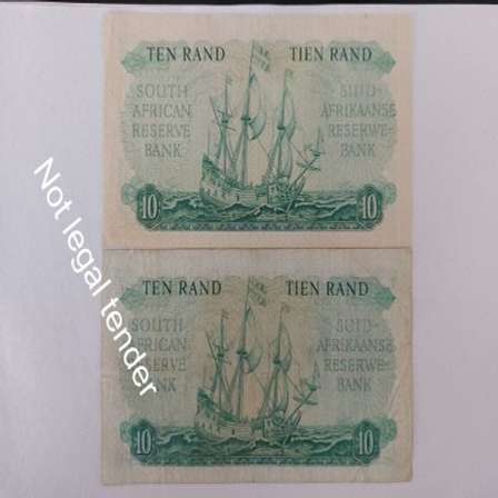 G Rissik - Super Sale! Set of Two Rissik RSA 1962 First Issue R10 Notes ...