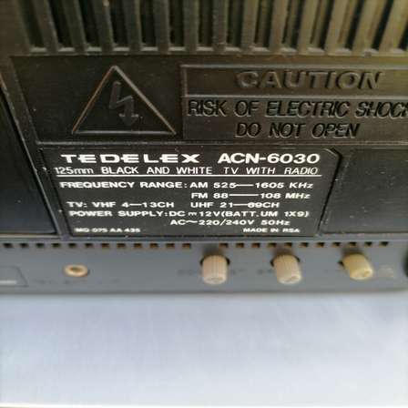 Other Communication - Tedelex ACN-6030 125MM BLACK AND WHITE TV WITH RADIO - WORKING for sale in ...