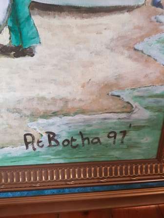 Paintings - LARGE original At Botha Oil on Board Framed was listed for ...