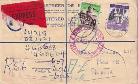 Republic of South Africa - S.A. POSTAL HISTORY - EXPRESS REGISTERED ...