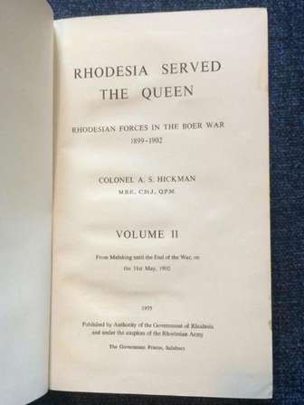 Africana - Rhodesia Served the Queen Rhodesian Forces in the Boer War ...