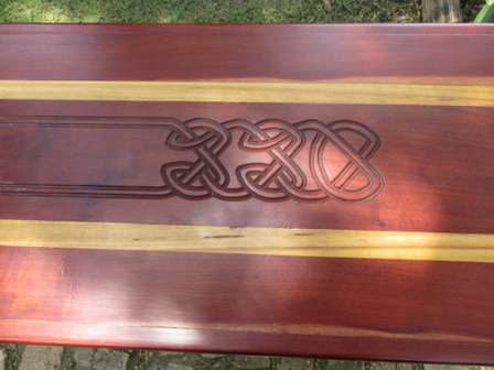 Tables - Rhodesian teak table with inlaid celtic design. for sale in ...