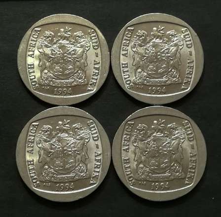 Five Rand - PRESIDENTIAL INAUGURATION 1994 5 RAND (4 COINS) was sold ...