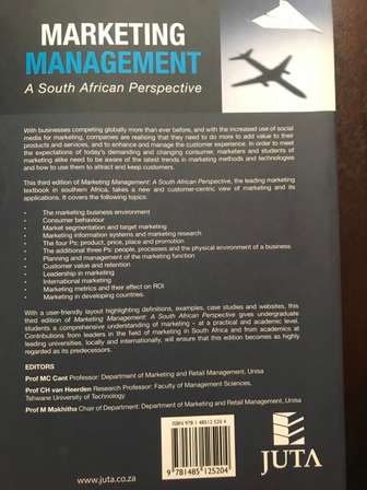 Business & Management Sciences - Marketing management a South African perspective 3rd Edition ...