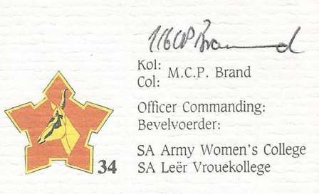 Republic of South Africa - RSA-S A Army-FDC-Cover-No34-Signed-SA Army ...