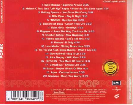 Pop - POP2K - Compilation (CD) CDEMCJ (WFL) 5908 (FREE BULK SHIPPING ...