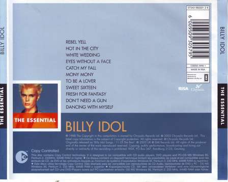 Rock - BILLY IDOL - The Essential (CD) CDESS (WM) 1 VG+ (FREE BULK ...
