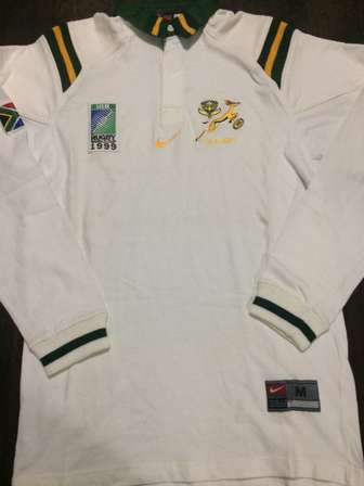 Sporting Memorabilia - Springbok 1999 Rugby World Cup away rugby jersey ...