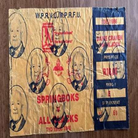 Sporting Memorabilia - 1986 Springboks vs All Blacks (Cavaliers) 1st ...