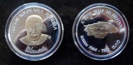 Other Mandela Coins - MANDELA ROBBEN ISLAND GOLD PLATED COIN 1964 -1982 ...
