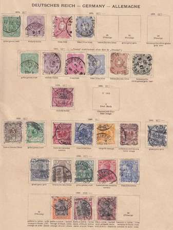 Germany & Colonies - Germany - Page with 33 Old German Stamps Dating ...
