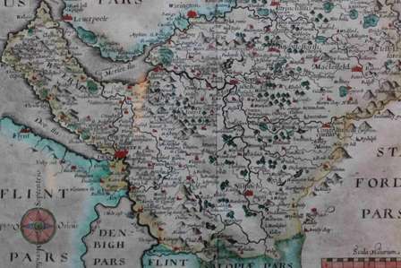 Maps - Antique Map Of Cestriae / Cheshire by Richard Saxton 1637 was listed for R1,650.00 on 26 ...