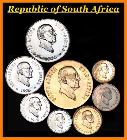 Proof Sets - 1976 : Rep. of South Africa : Coin Set : of Proof Coins of ...