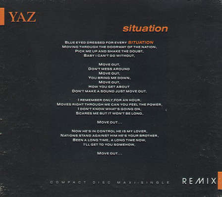 Pop - Yaz - Situation remix cd maxi single (Yazoo / Vince Clarke ...