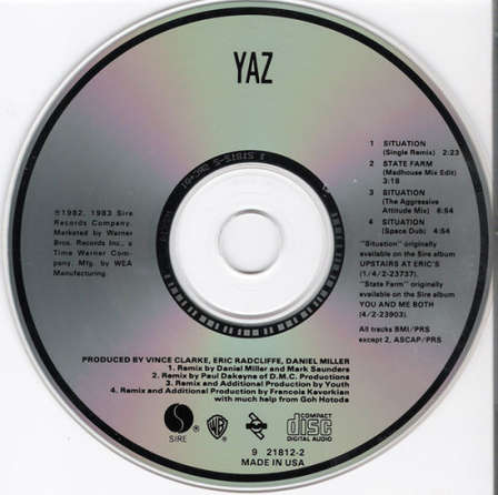Pop - Yaz - Situation remix cd maxi single (Yazoo / Vince Clarke ...