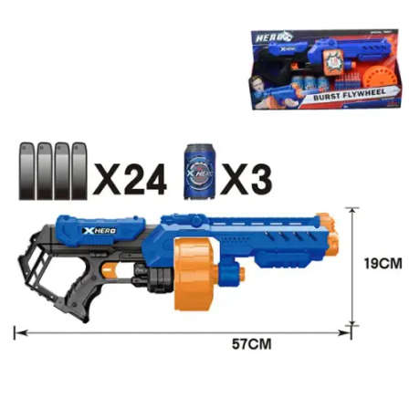 Airsoft Guns - Xhero Soft Bullet Gun Set - Burst Flywheel - 24 foam ...