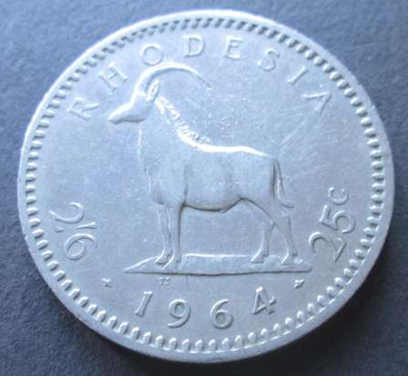 Africa - 25 CENT 1964 RHODESIA COIN was sold for R5.00 on 28 Jun at 09: ...