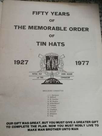 Books - 50 YEARS JARE MEMORABLE ORDER OF TIN HATS 1927 - 1977 ( MOTH ...
