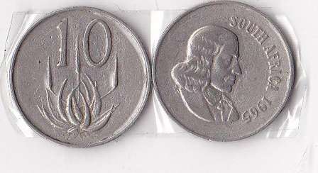 Other Republic of South Africa Coins - 10C COIN 1965 SOUTH AFRICAN ...